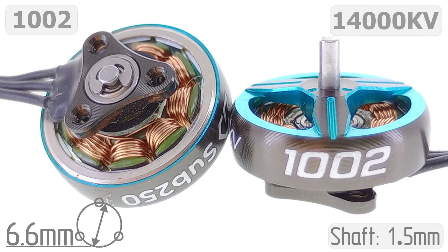 Motor SUB250 M2 1002 14000KV 1.5mm Shaft Blue – Cube FPV