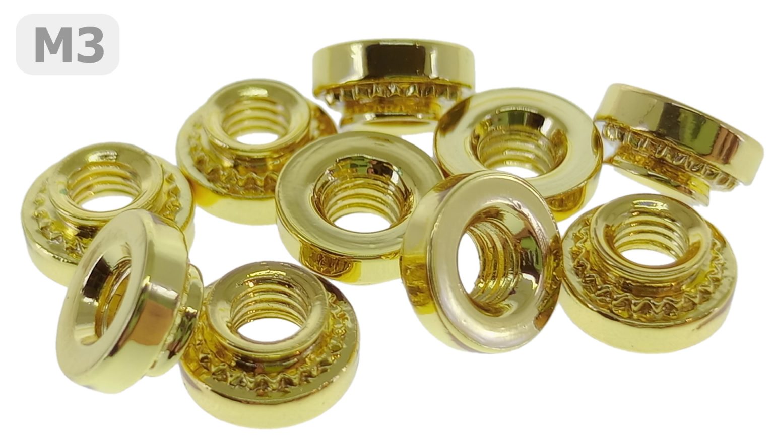 Clinch Nuts M3 Gold Colour (Pack of 10) – Cube FPV