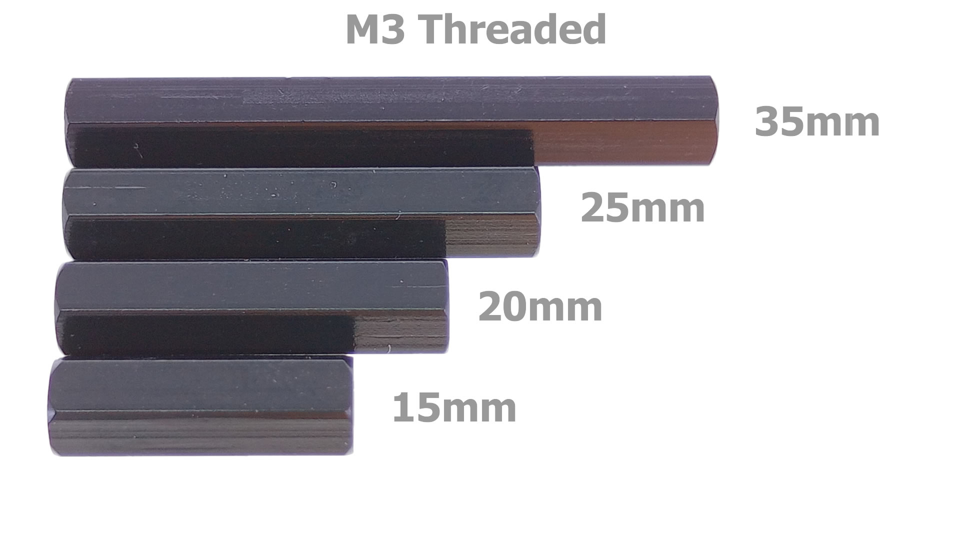 Frame Standoffs M3 Black Hex – Cube FPV