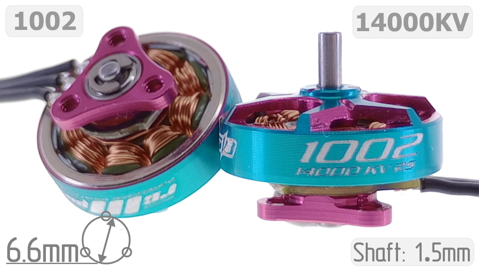 Motor RCINPOWER GTS V3 1002 14000KV Teal Blue Pink – Cube FPV