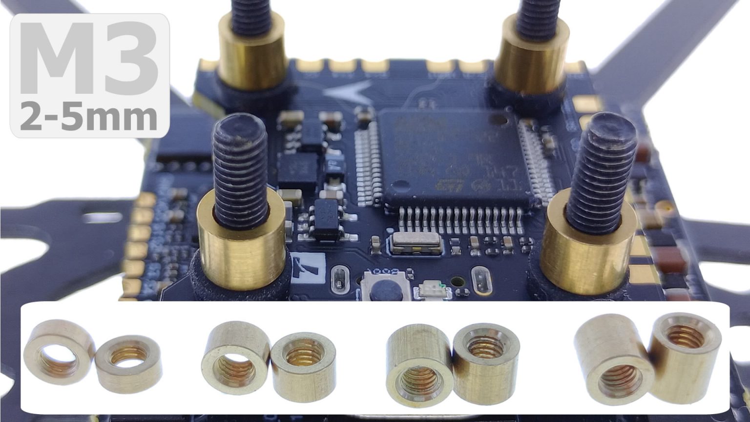 Stack Spacer M3 Threaded Copper – Cube FPV