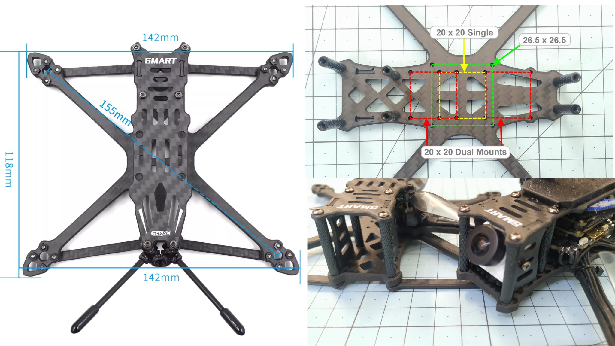 FPV Frame GEPRC GEP-ST35 Smart 35 3.5 Inch Freestyle – Cube FPV