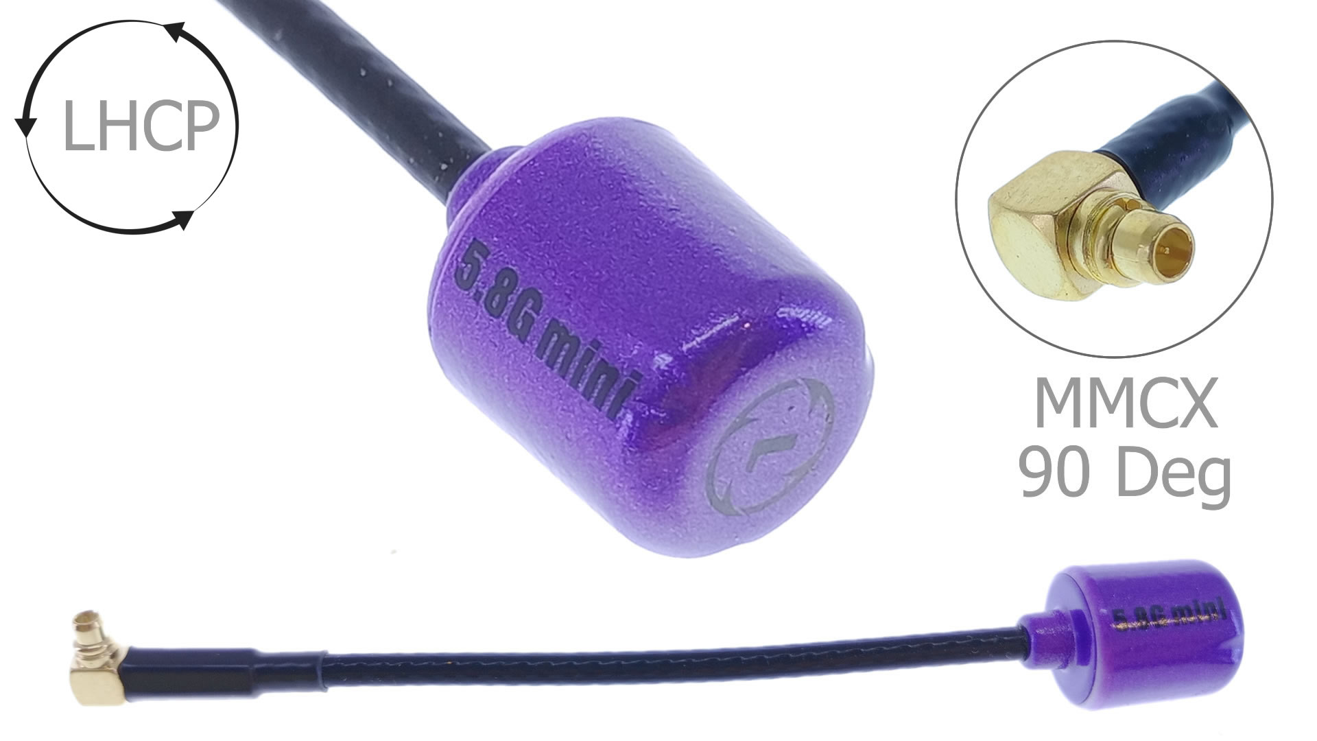 Antenna FPVMini LHCP MMCX Right Angle – Cube FPV