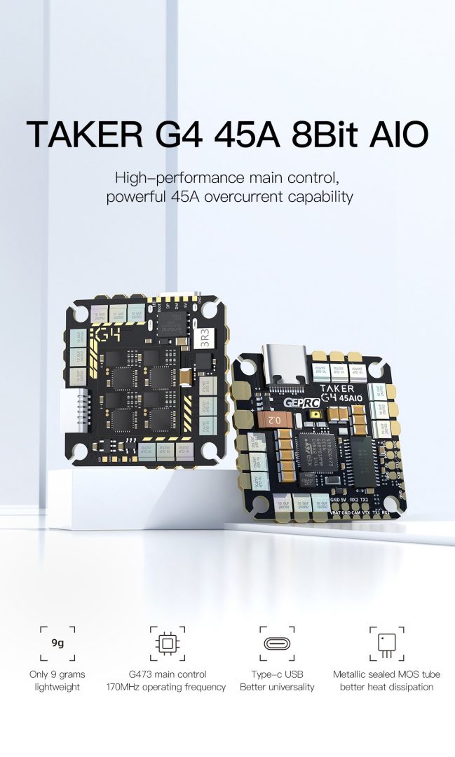 Flight Controller AIO GEP-TAKER G4 45A BLS 2-6S – Cube FPV